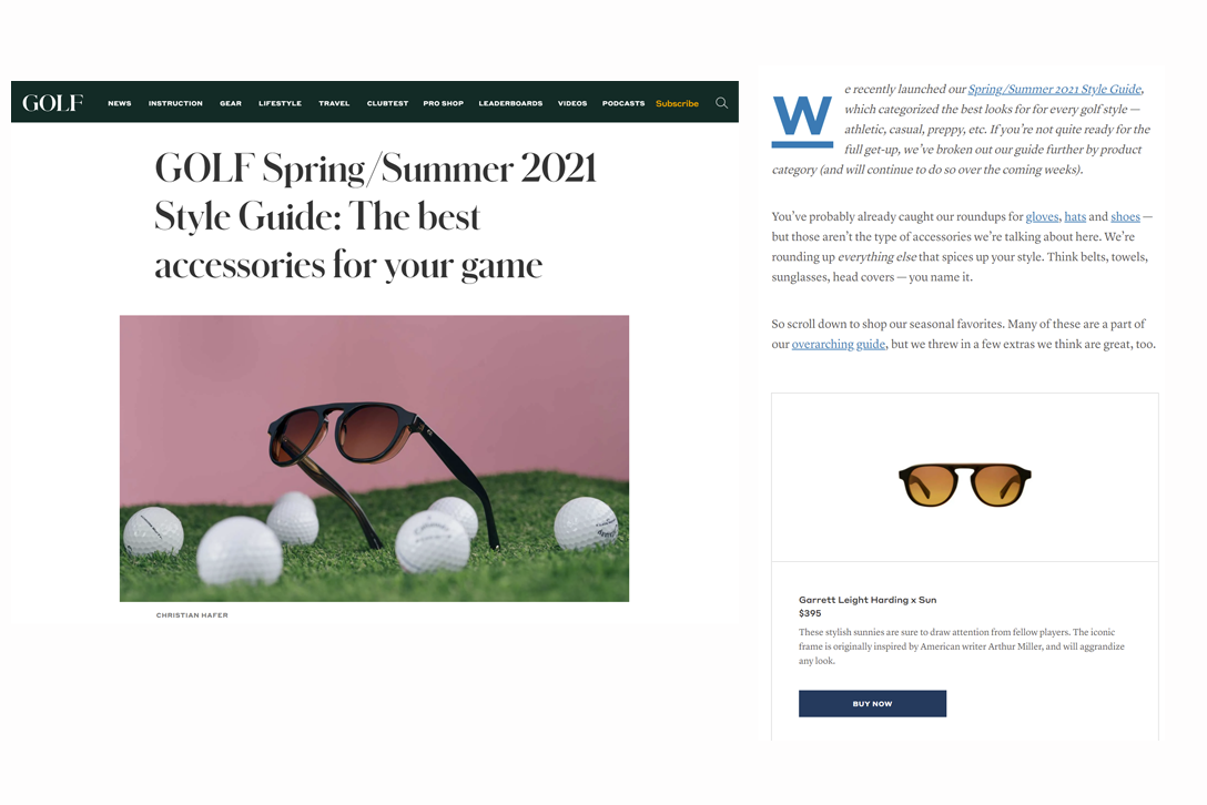 Golf July 2021 – Garrett Leight