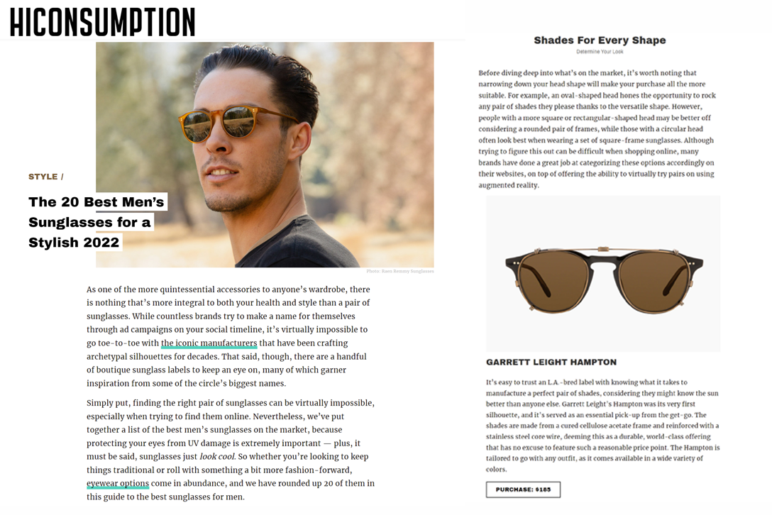 HiConsumption March 2022 – Garrett Leight